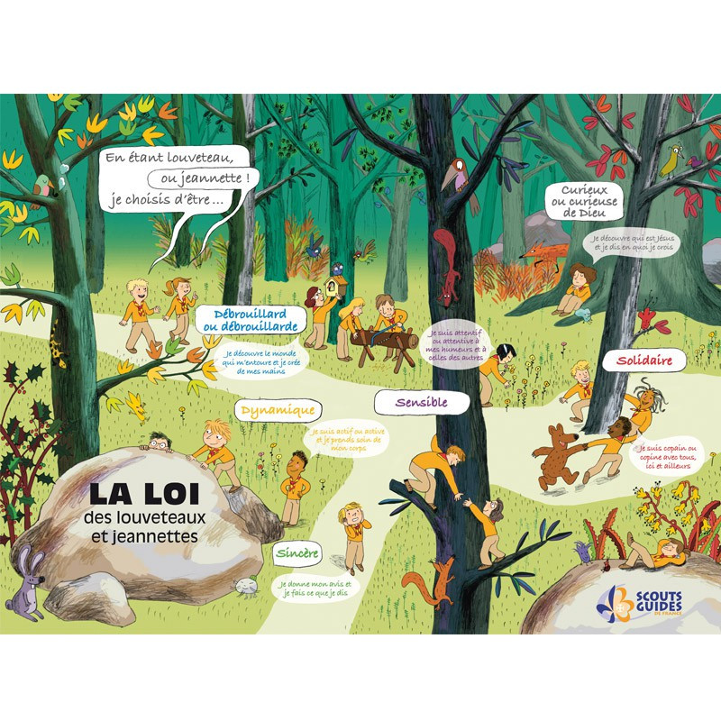 Affiche la loi des Louveteaux-Jeannettes - La boutique du scoutisme